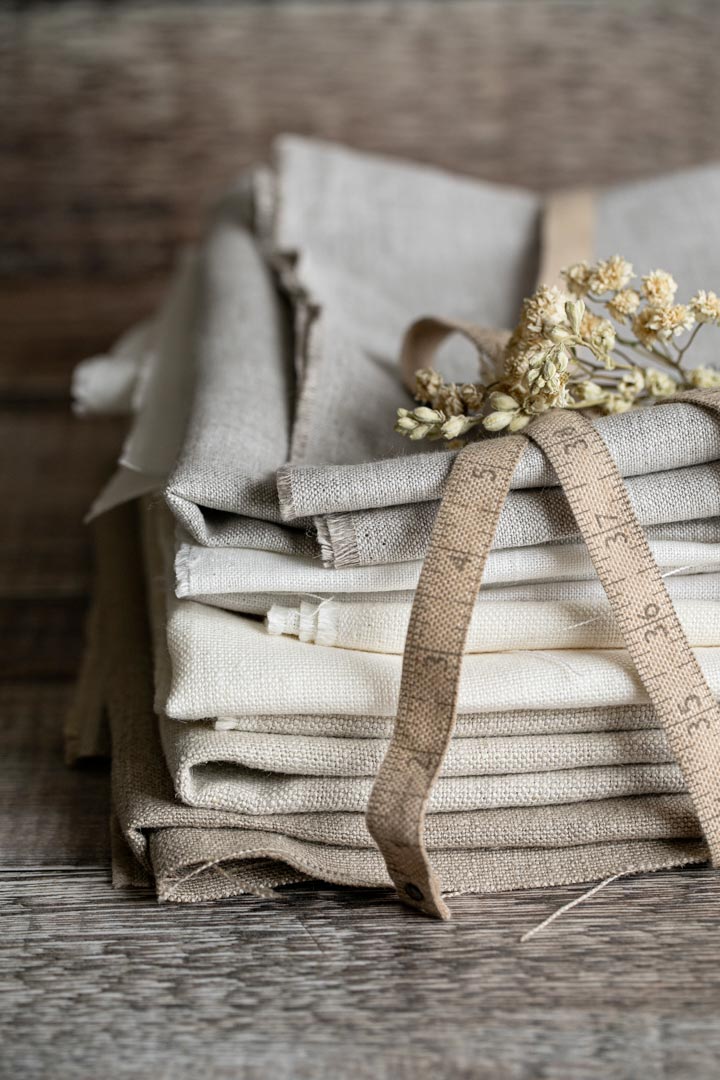 Ivory White Plain Linen Fabric | Helen Izzard | Somerset