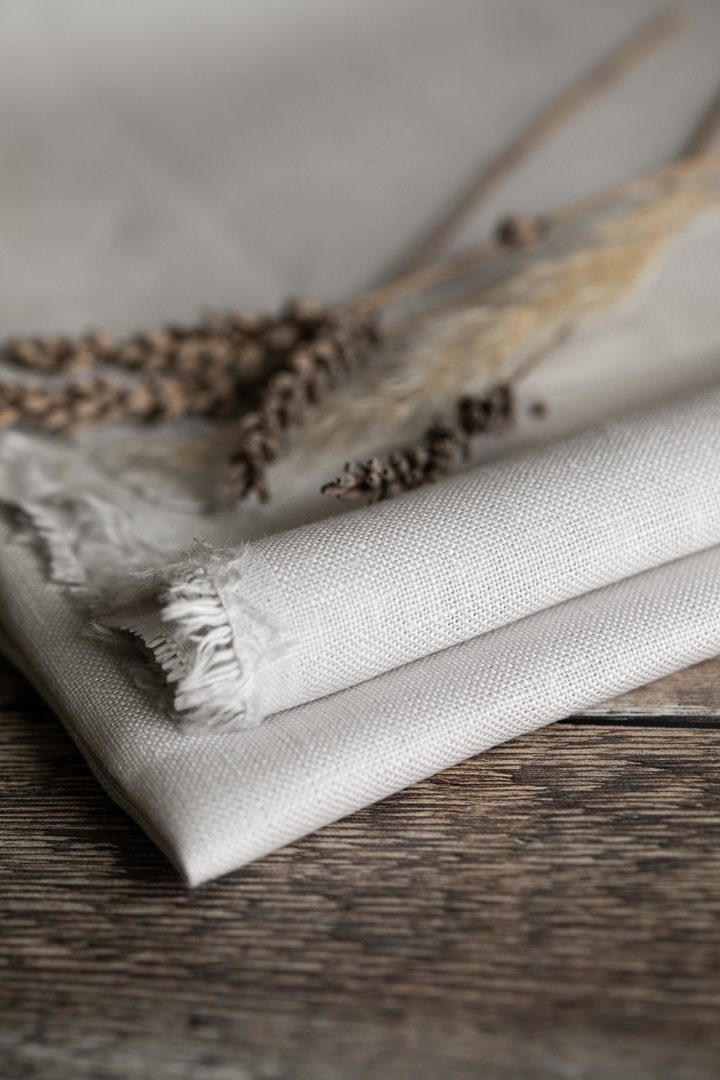 Oyster White Irish Plain Linen Fabric | Helen Izzard | Somerset